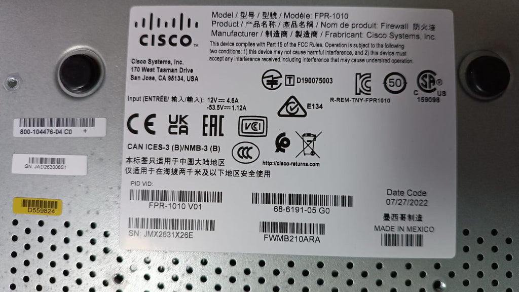 Cisco Firepower 1010 , FPR-1010 V01 – Gümrük Sepeti