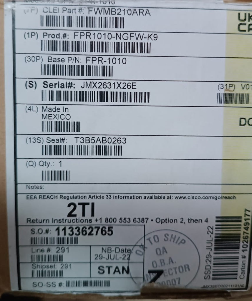 Cisco Firepower 1010 , FPR-1010 V01 – Gümrük Sepeti