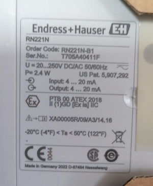 Endress + Hauser Transmitter Supply RN221N