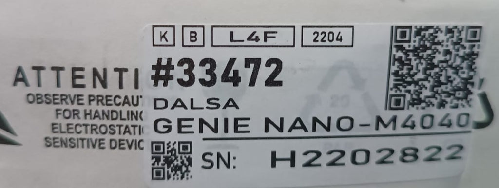 Dalsa Genie Nano M4040 12Mp Camera + Software Licance, G3-GM10-M4040 ...