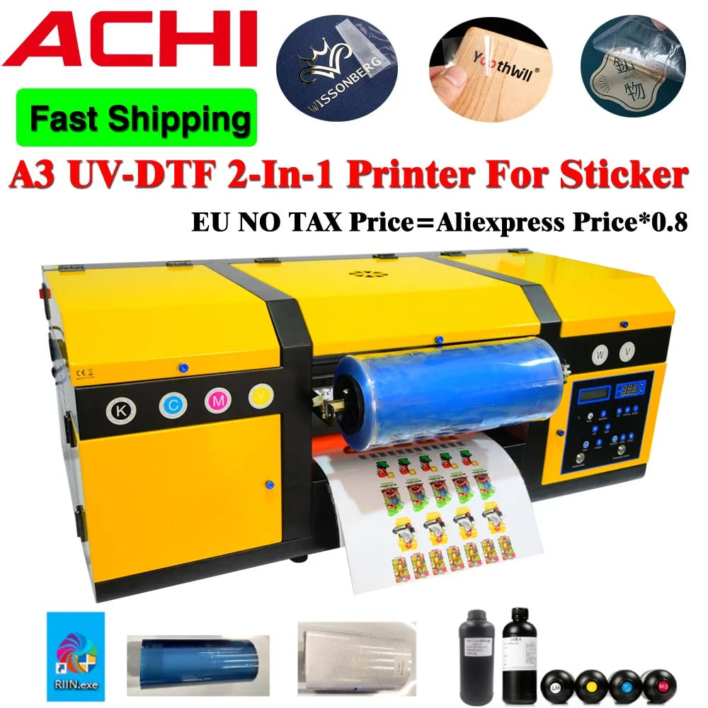 A3 UV DTF Yazıcı Baskı Laminasyon Etiket Yazıcı Vernik Transfer Baskı