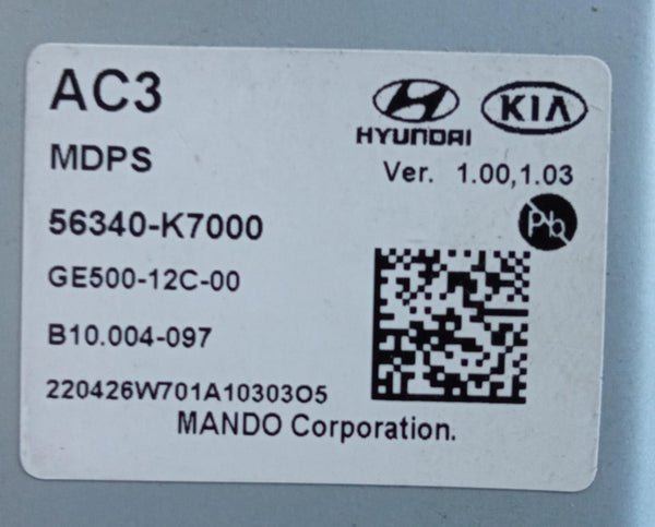 Hyundai 56340-K7000 Controller Assy-Mdps – Gümrük Sepeti