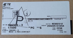 17500 Adet TEE Connectivity 166309-3 Socket Contact Tin 20-26 AWG Crim