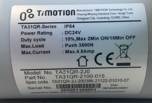 Timotion TA31QR-2J0 Lineer Aktüatör 24V