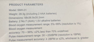 SMH-01 Fingertip Pulse Oximeter