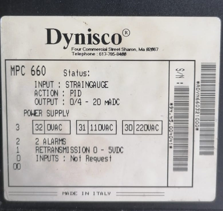 Dynisco MPC 660 Process Controller – Gümrük Sepeti