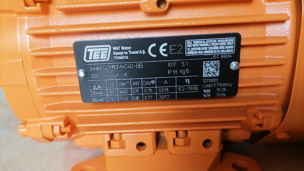 TEE Wat Motor Q2H 80M4C40 0.75kw Trifaze Elektrik Motoru – Gümrük Sepeti