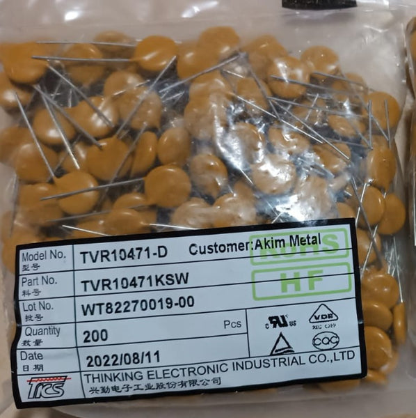 200 Adet Varistor TVR10471-D , TVR10471KSW – Gümrük Sepeti