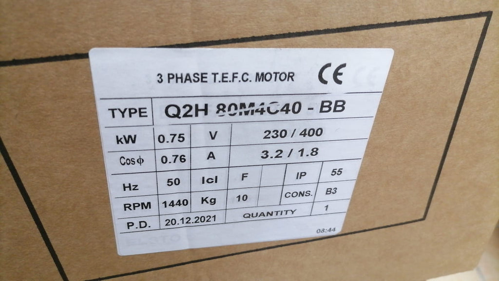 TEE Wat Motor Q2H 80M4C40 0.75kw Trifaze Elektrik Motoru – Gümrük Sepeti