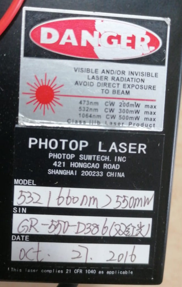 Photop Laser Model 552650nm550mw – Gümrük Sepeti