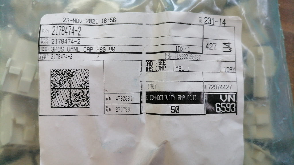 50 Adet 2178474-2 Pin & Socket Connectors 3POS UMNL CAP HSG V0 – Gümrük ...