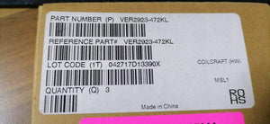 Coilcraft Ver2923-472Kl 1717 D 3 Adet | Gümrük Sepeti