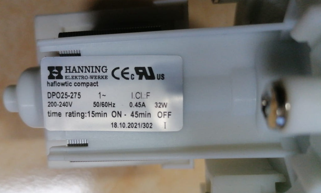 HANNING DPO25-275 / ELECTROLUX Pompa Kiti PUMP; KIT; 200/240V 50/60HZ ...
